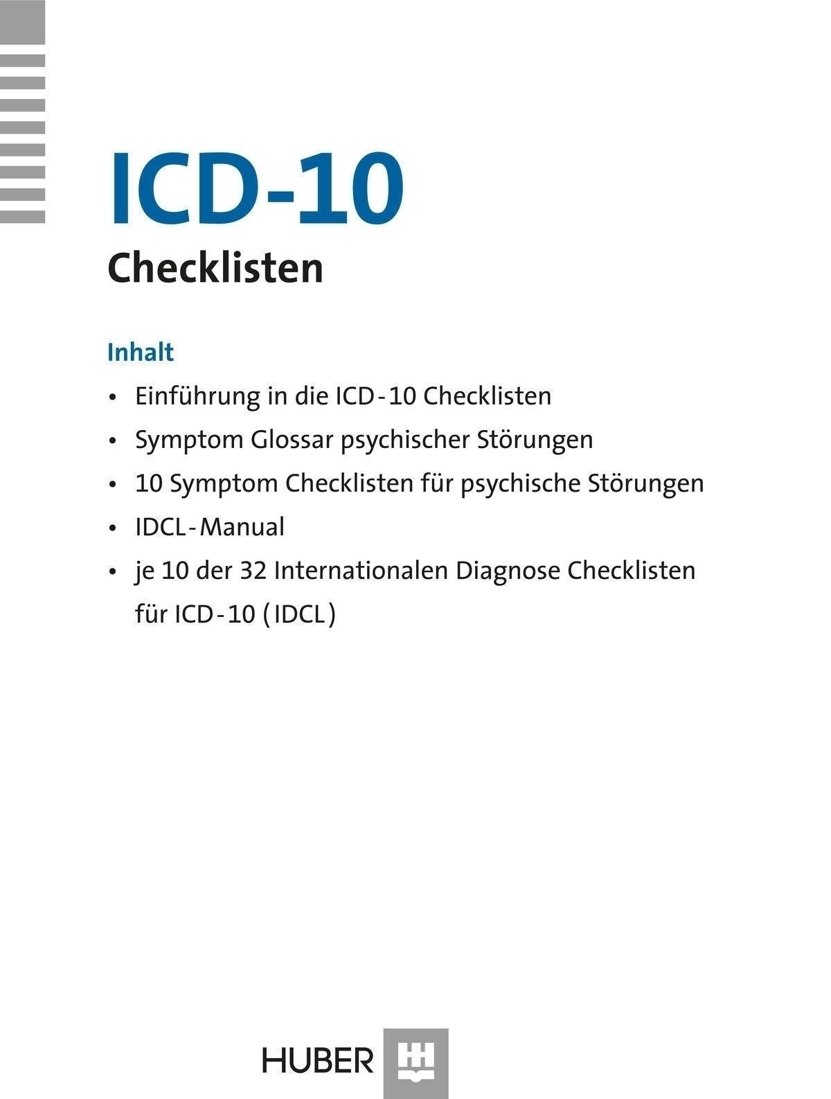 IDCL - IDCL für ICD-10 - ICD-10 Checklisten – Hogrefe Verlag